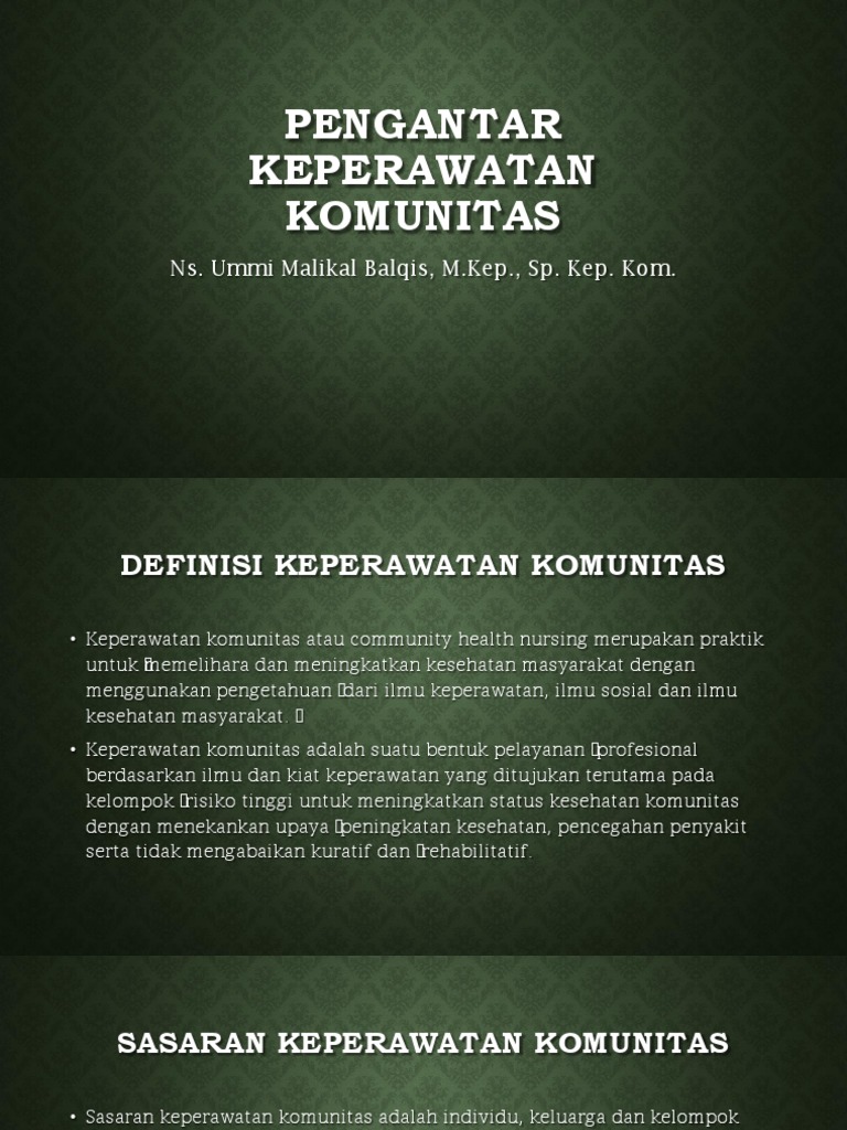 Pengantar Keperawatan Komunitas | PDF