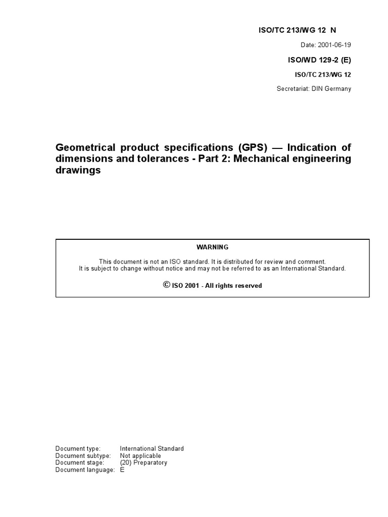 ISO 129-2-Representação de Cotas e Tolerâncias | PDF | Engineering ...