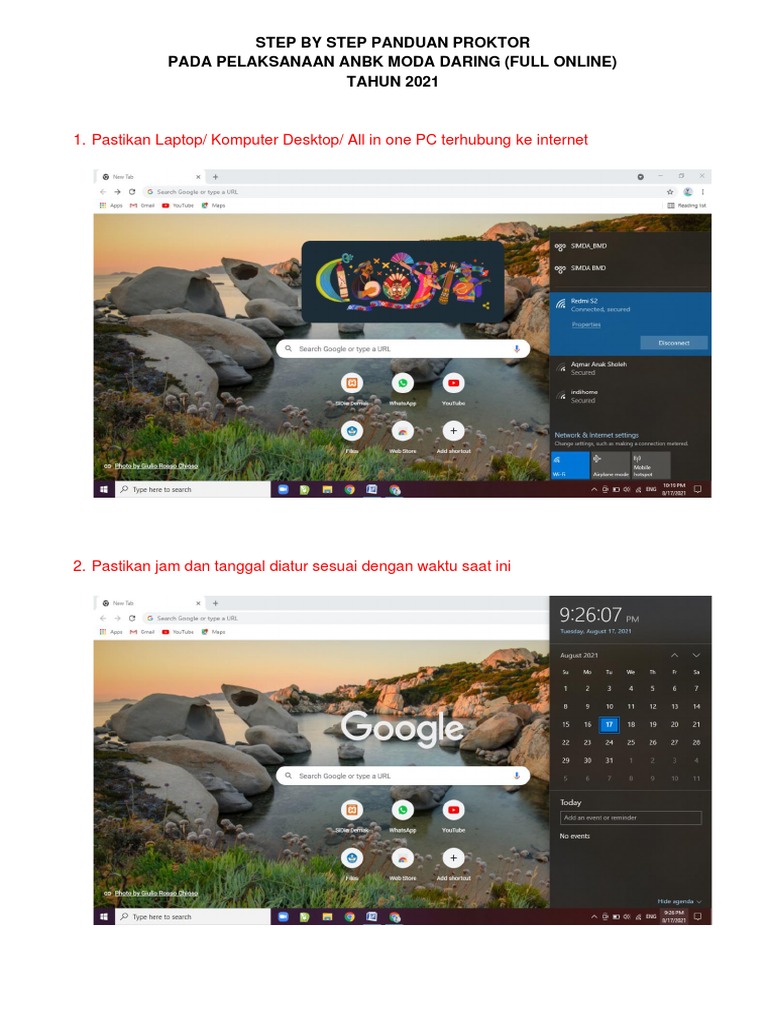 STEP BY STEP Panduan PROKTOR ANBK ONLINE 2021 | PDF