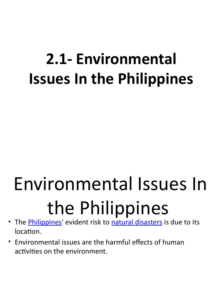 Environmental Issues in The Philippines | PDF