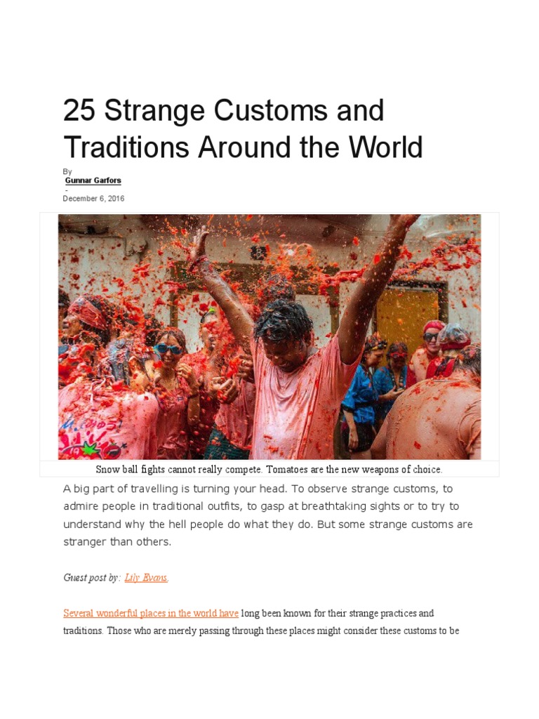 25 Strange Customs and Traditions Around The World | PDF | Snake