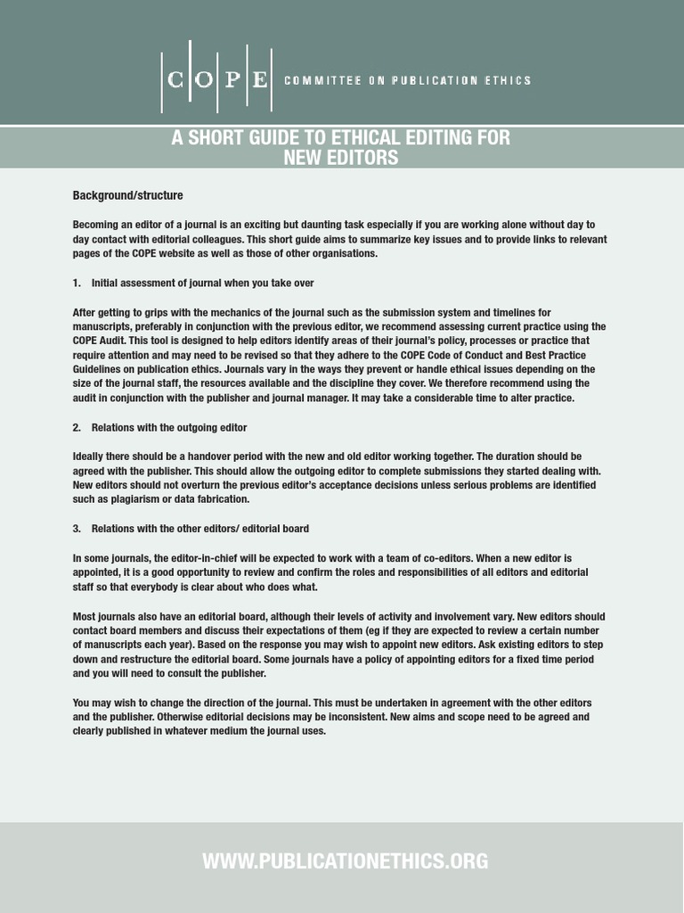 A Short Guide To Ethical Editing For New Editors: Background/structure ...