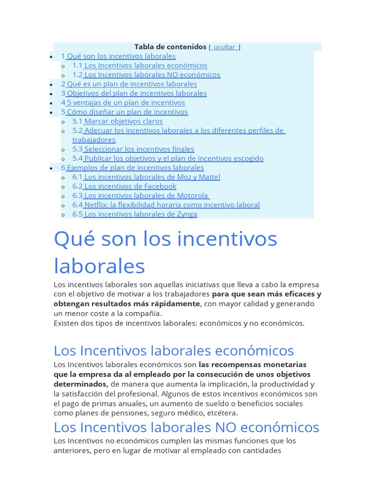 Incentivos Laboral | PDF | Business | Gestión de recursos humanos