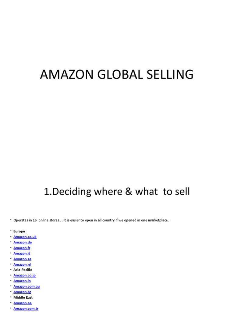 Amazon Global Selling | PDF | United Parcel Service | Sales