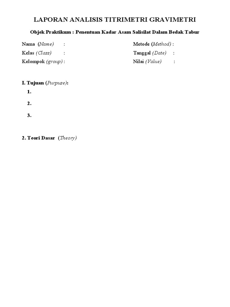 Laporan Penentuan Kadar Asam Salisilat Dalam Bedak Tabur | PDF | Metode ...