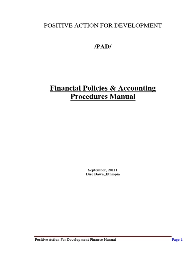 Financial Policies & Accounting Procedures Manual - PAD ... | PDF ...
