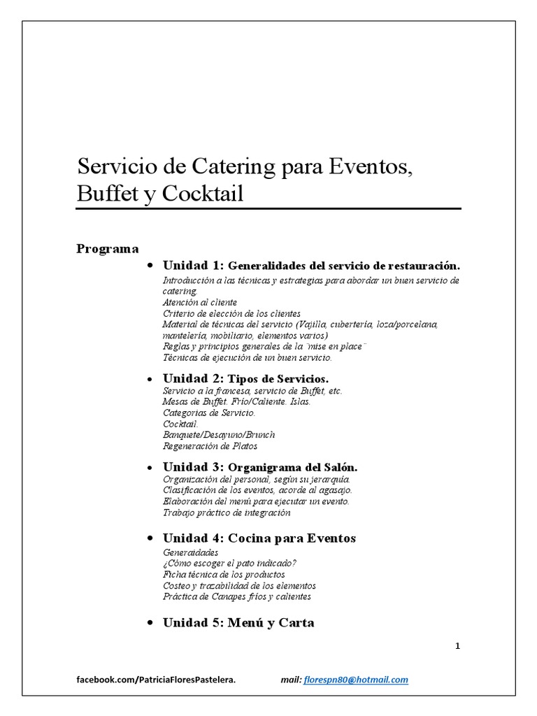 Manual Servicio de Catering | PDF | Gastronomía | Alimentos