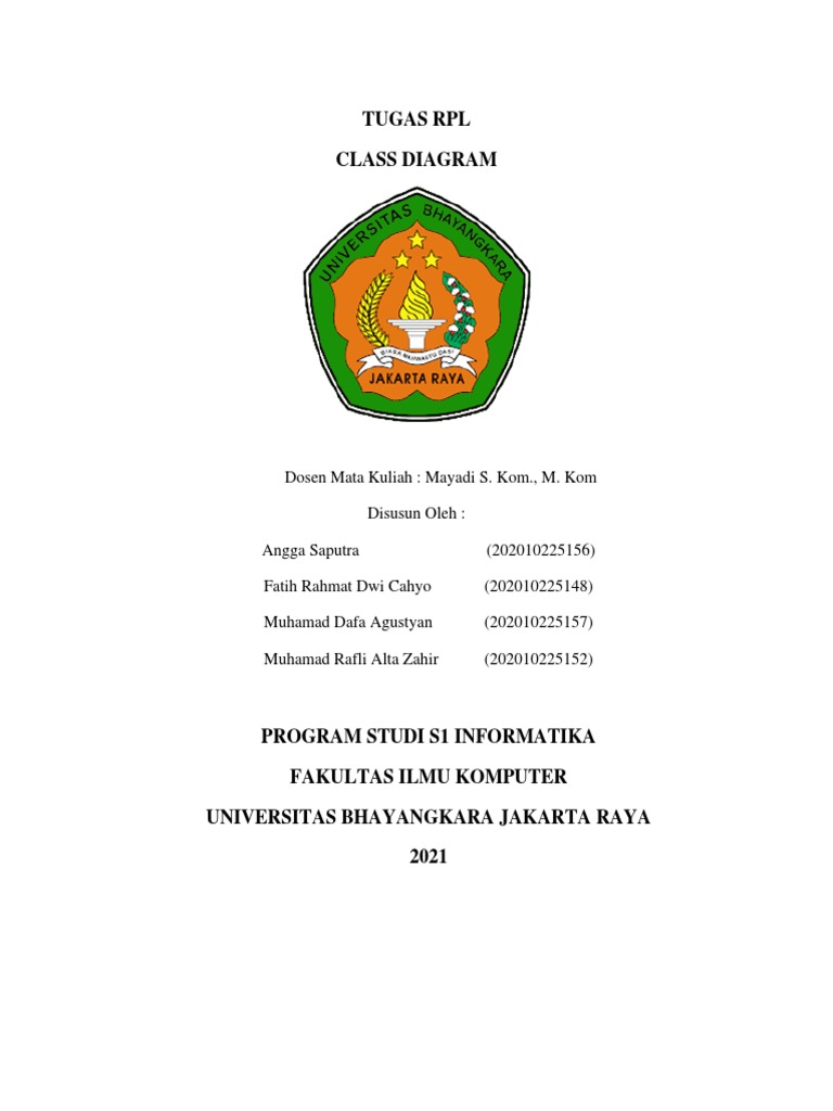 Tugas Class Diagram Rpl-Tf3a4 | PDF