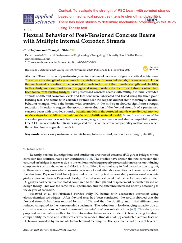 2021-Flexural Behavior of Post-Tensioned Concrete Beams | PDF ...