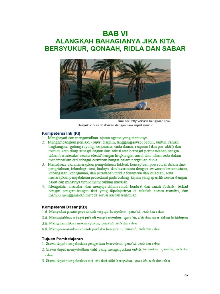 BAB 6 SYUKUR-QANAAH-RIDLA DAN SABAR-oke | PDF