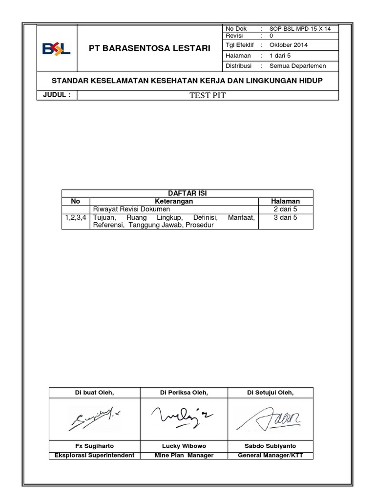 8.SOP - Test Pit | PDF