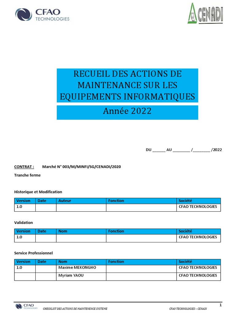 Checklist Maintenance Système 2022 | PDF | Architecture (Informatique ...