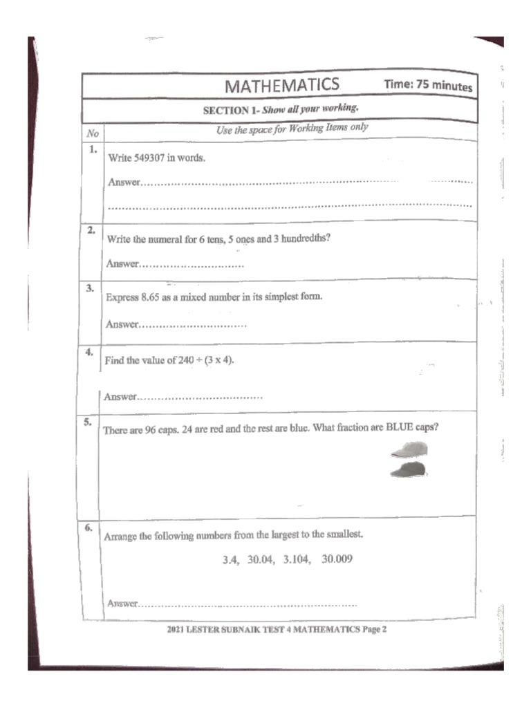 MATHEMATICS Booklet 4 | PDF