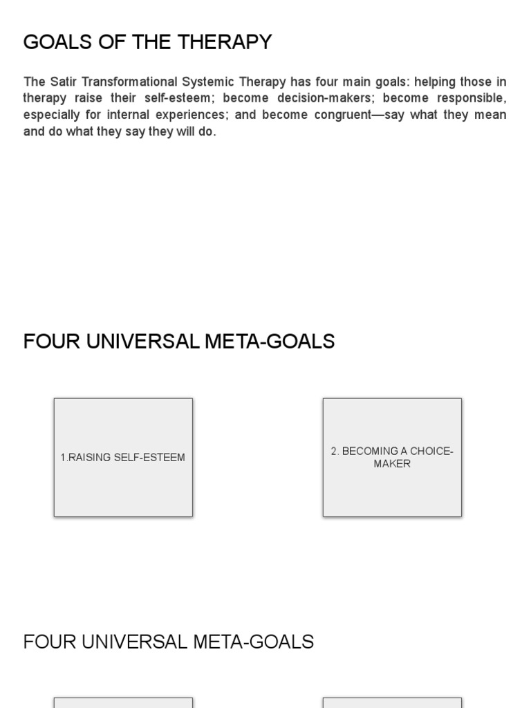 Satir Transformational Therapy Goals | PDF | Career & Growth | Self ...