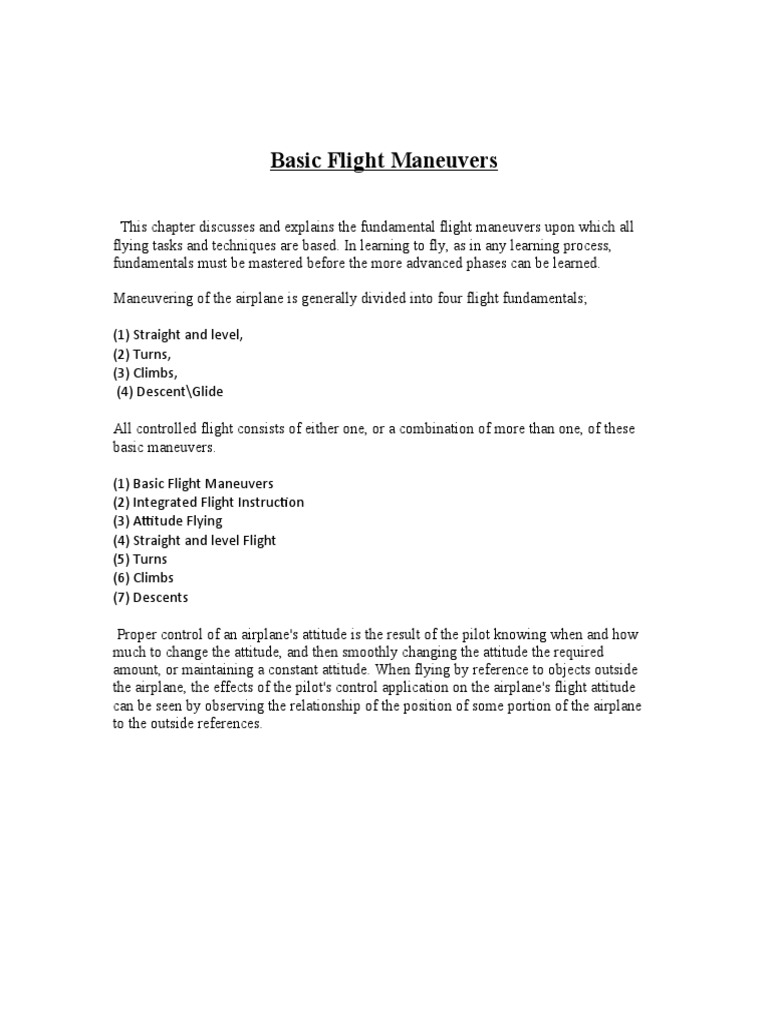 3.1 Basic Flight Manouvers | PDF | Computers | Technology & Engineering