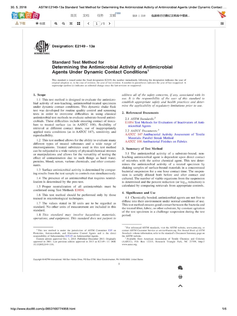 ASTM E2149-13a Standard Test Method for... Gents Under Dynamic Contact ...