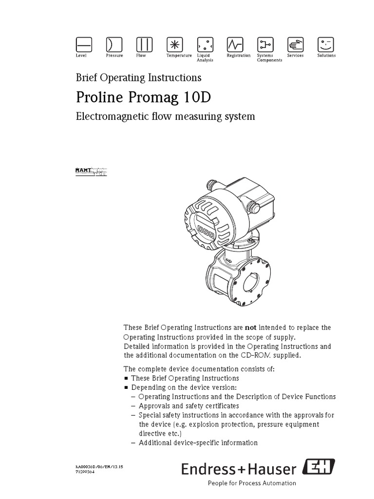 Proline Promag 10D: Brief Operating Instructions | PDF | Power Supply ...