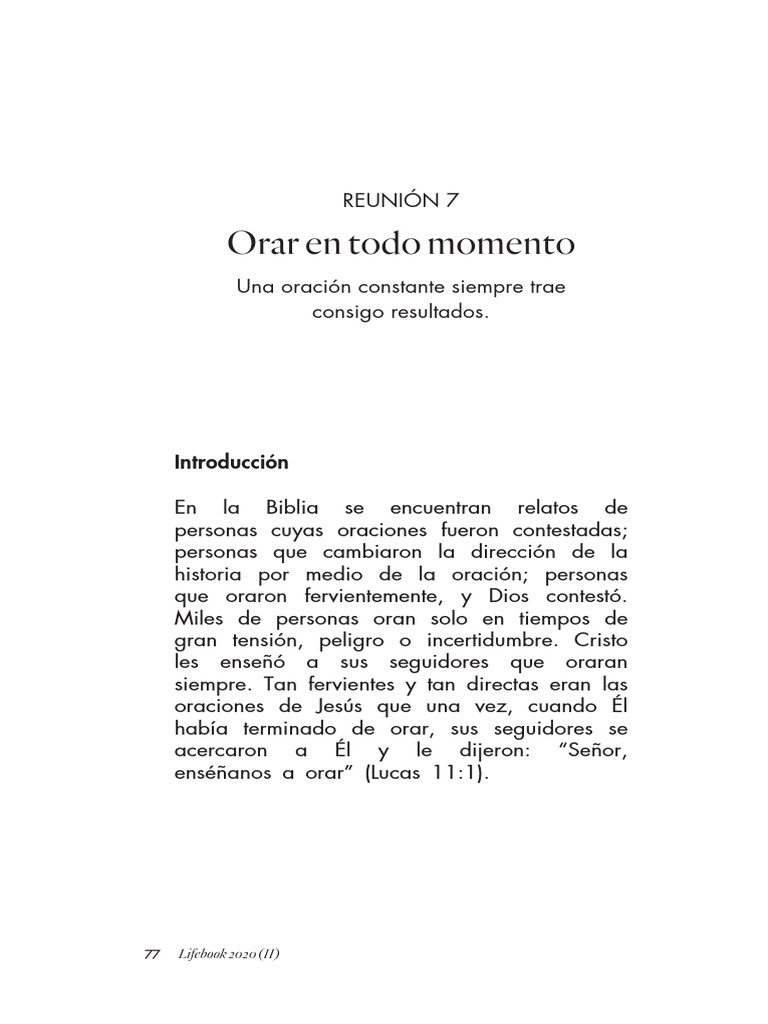 Orar en Todo Momento | PDF | Oración | Cristo (título)