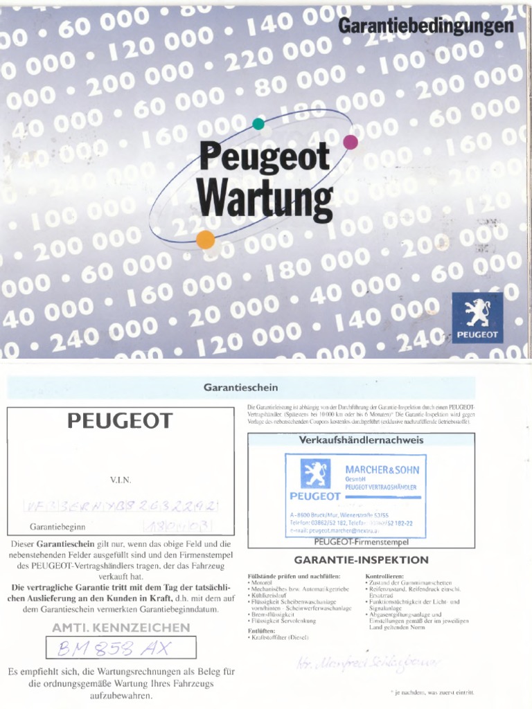 Peugeot Wartungsplan Pdf