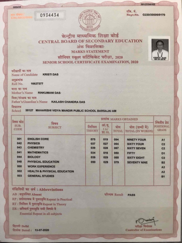 12 Marksheet | PDF