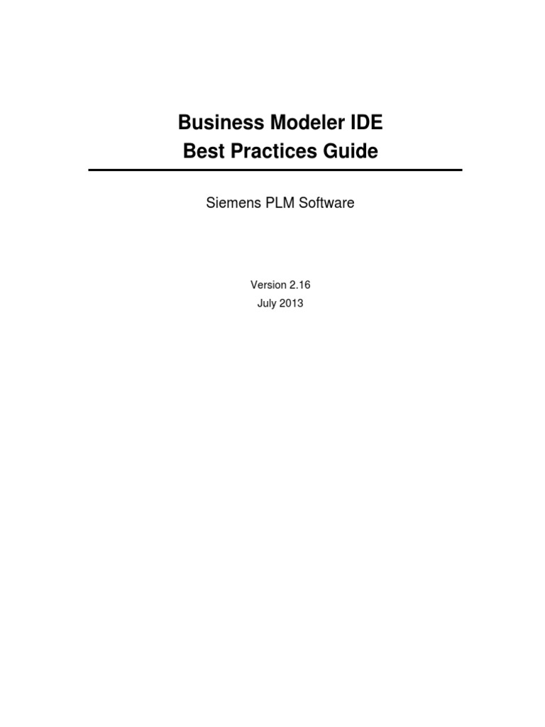 Business Modeler IDE Best Practices Guide V2.16 | PDF | Computer File ...