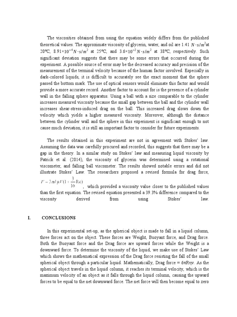 EXP2 - Fluid Viscosity Part 2 | PDF | Viscosity | Drag (Physics)