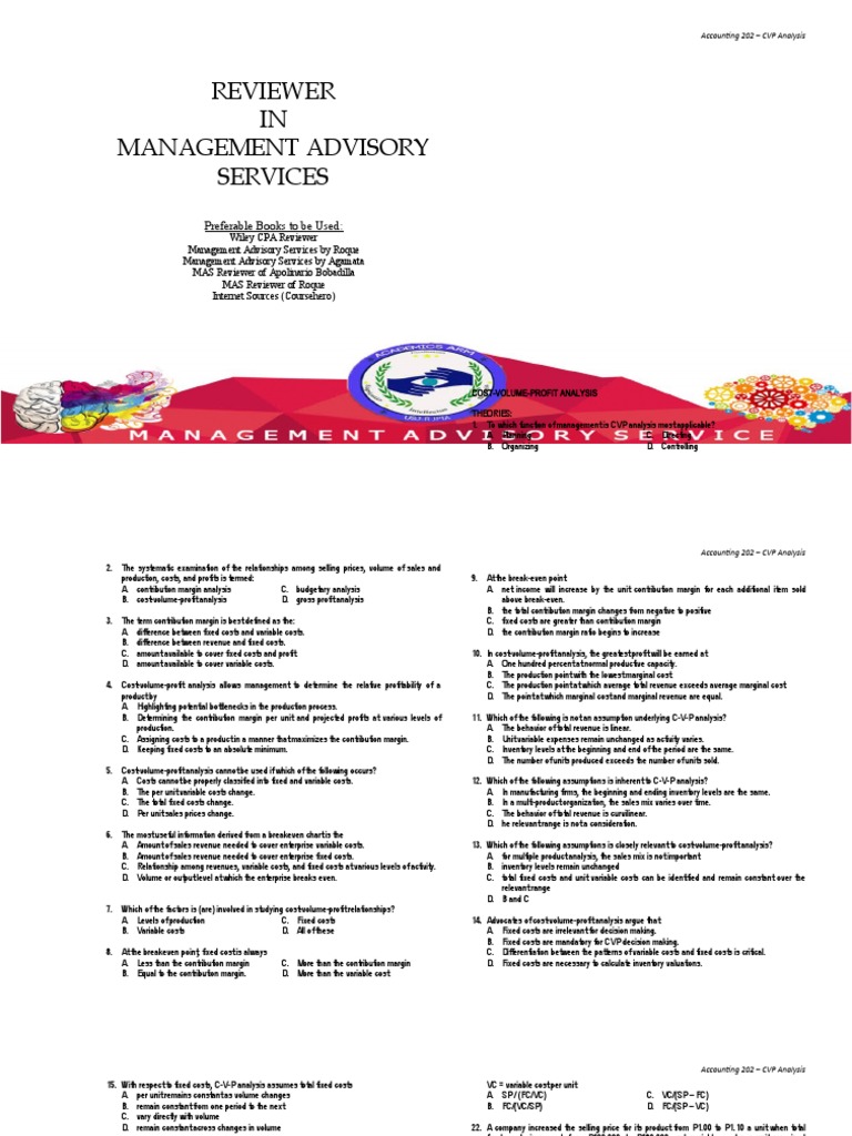 Reviewer IN Management Advisory Services: Preferable Books To Be Used ...