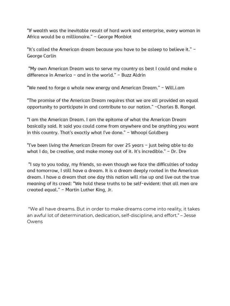 What Is The American Dream | PDF