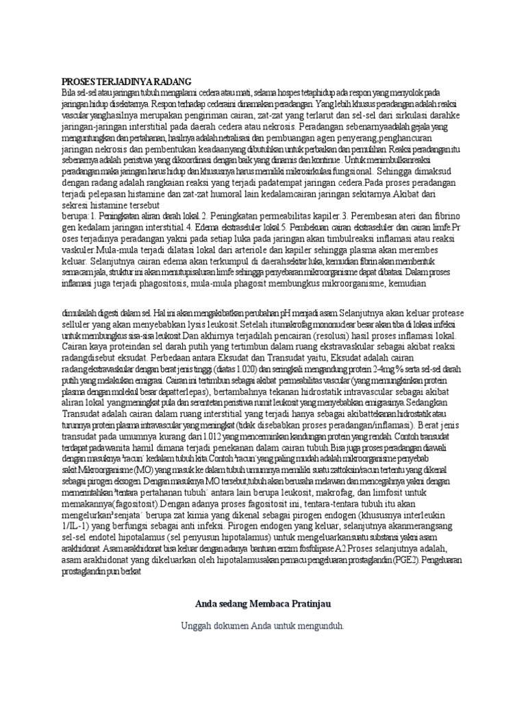 Proses Terjadinya Radang | PDF