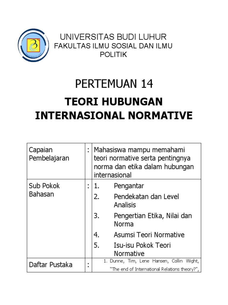 Modul 14 Teori Normative | PDF