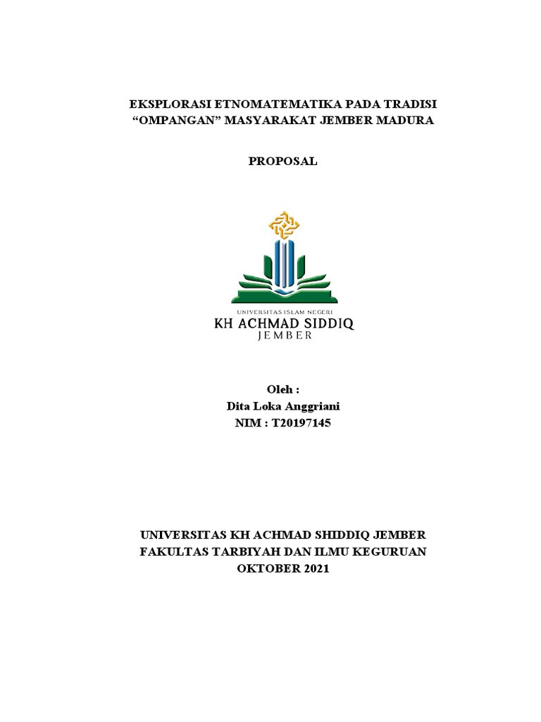 Dita Loka Anggriani - t20197145 Proposal Penelitian Etnomatematika | PDF