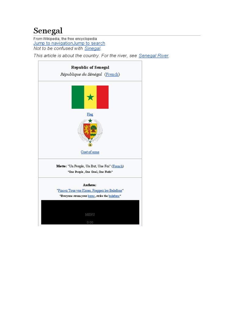 Senegal: Not To Be Confused With - This Article Is About The Country ...