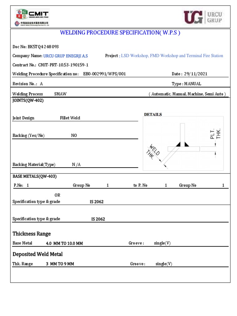 Welding Procedure Specification | PDF | Construction | Welding