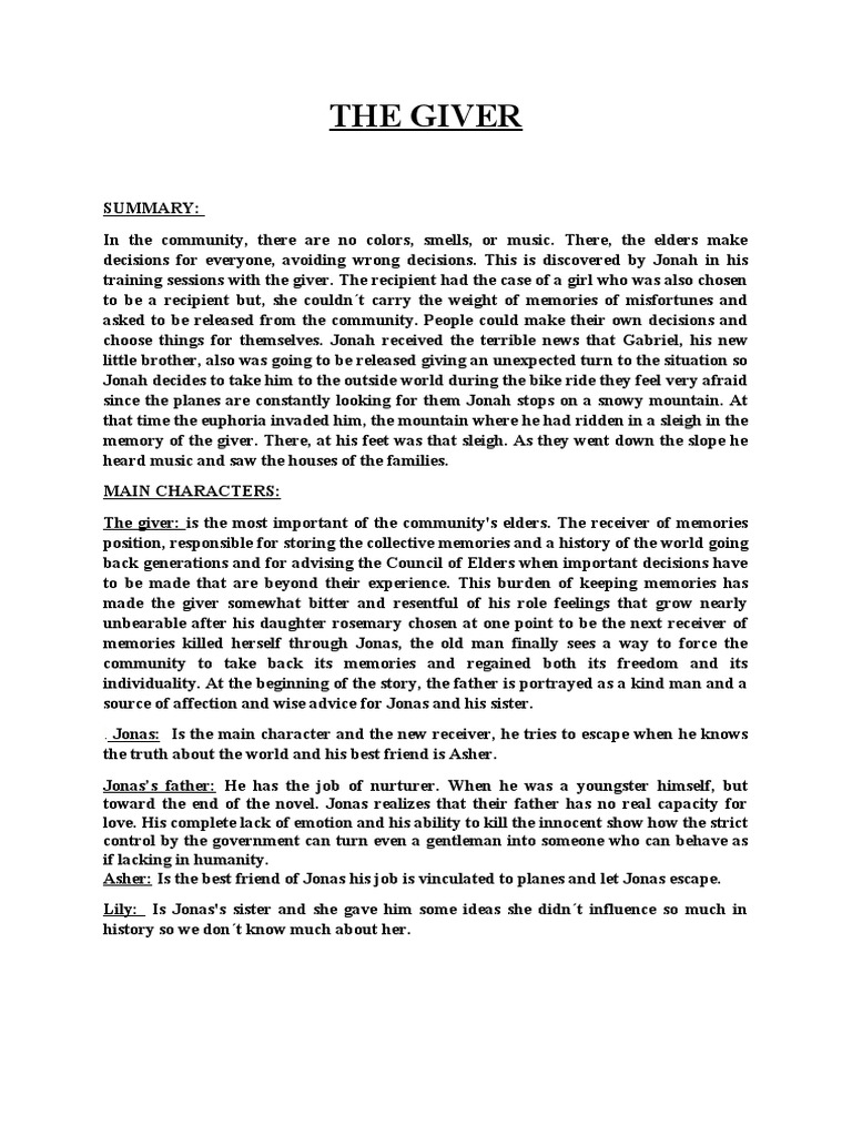 The Giver | PDF | The Giver