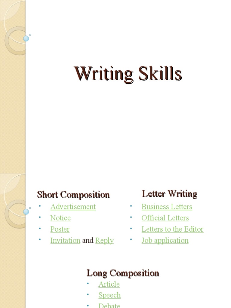 Writing Skills | PDF | Advertising | Ellipsis