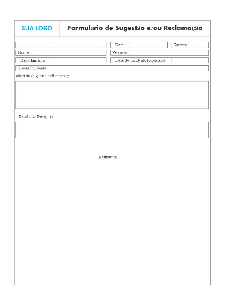 Formulario de Reclamacao em Excel | PDF