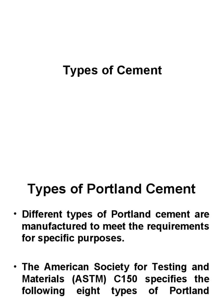 Types of Cement-1 | PDF | Concrete | Composite Material