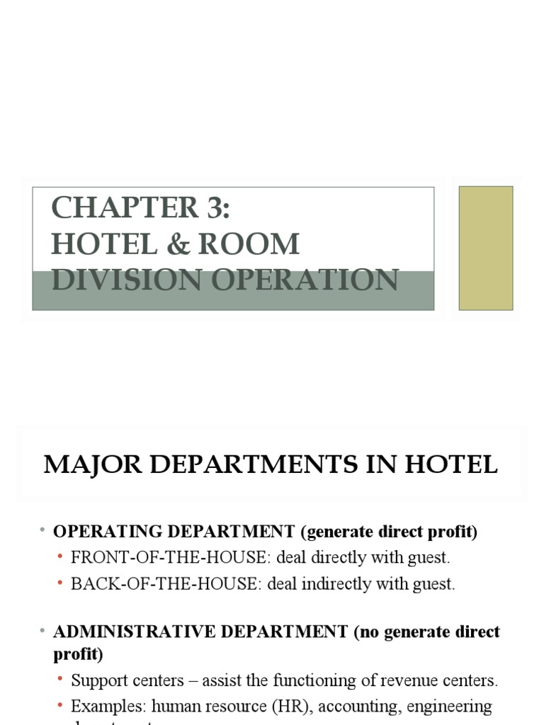 Hotel & Room Division Operation | Download Free PDF | Hotel | Business