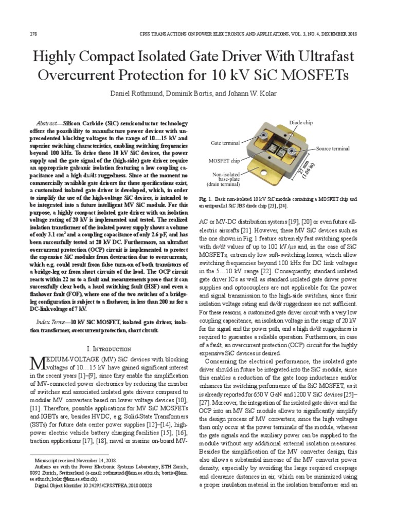 Highly Compact Isolated Gate Driver With Ultrafast Overcurrent ...