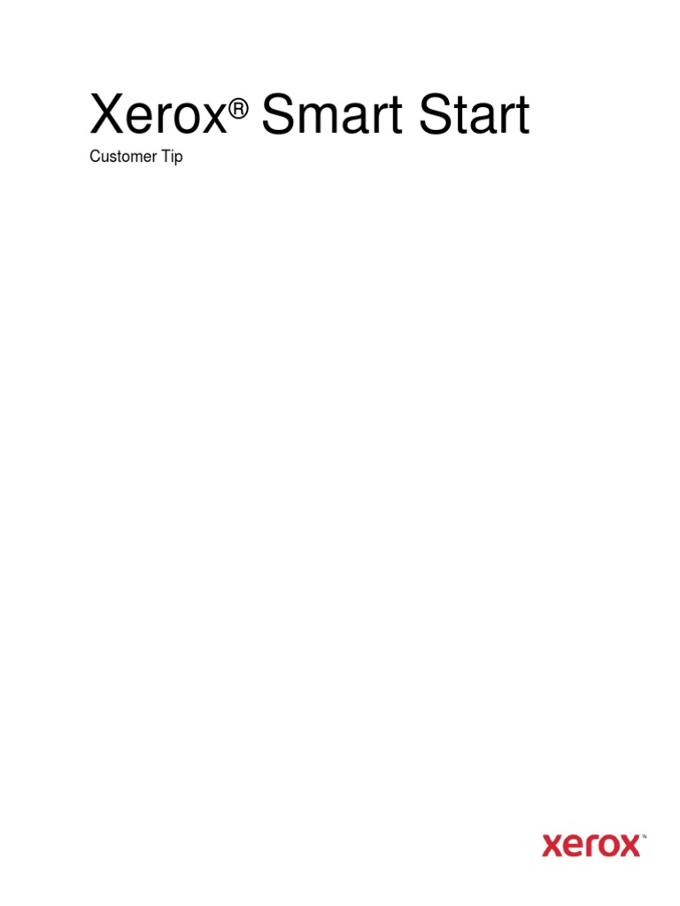 Xerox Smart Start Customer Tipv1.5 | PDF | Microsoft Windows | Printer ...