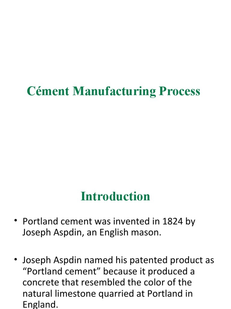 Cément Manufacturing Process | PDF | Cement | Horticulture And Gardening