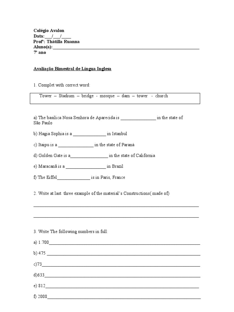 7th Grade English Assessment Guide | PDF
