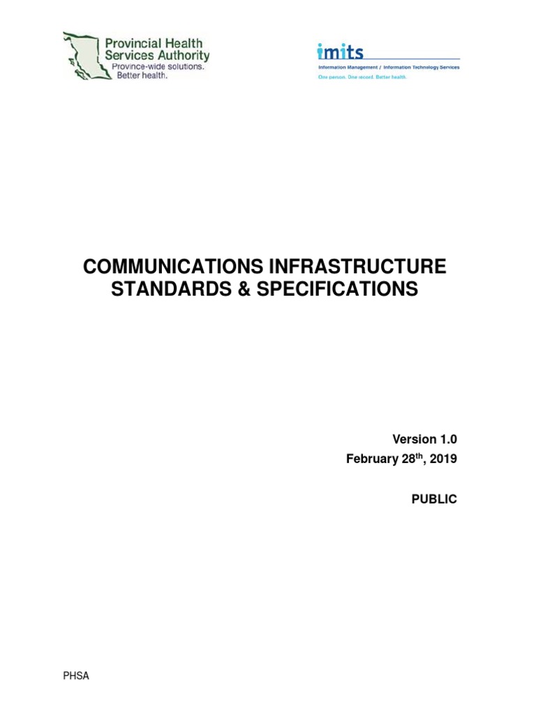 2019 PHSA Communications Infrastructure Standards Specifications | PDF ...