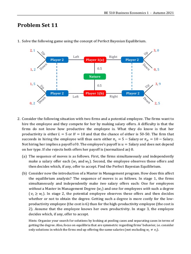 Problem Set 11 With Solutions | PDF | Economics | Mathematical And ...