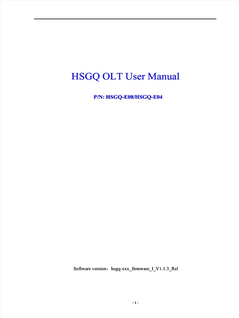 PDF HSGQ Epon Olt Command User Manual 122018 - Compress | PDF | Ip Address | Command Line Interface