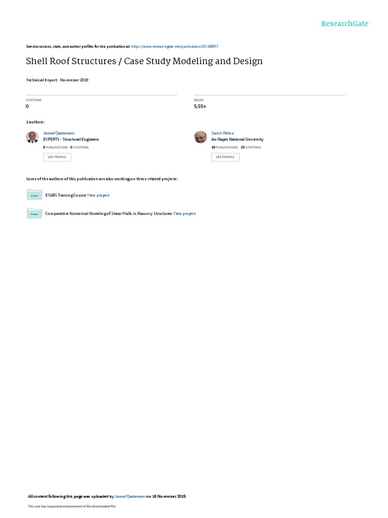 Shell Roof Design and Modeling Techniques | PDF | Beam (Structure ...