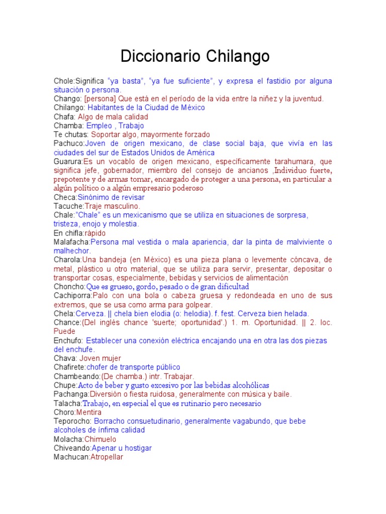 Diccionario Chilango | PDF