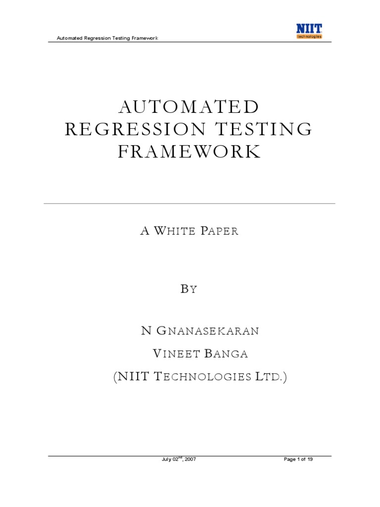 Paper Automation Regression Testing | PDF | Software Testing ...