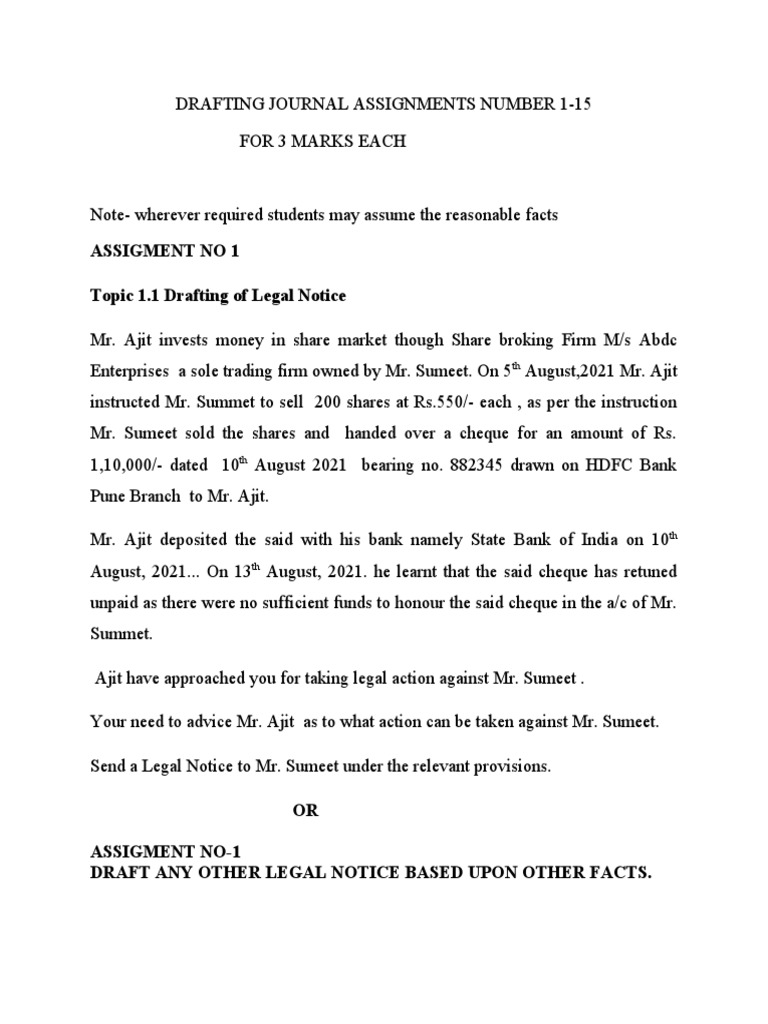 Drafting Internal Assigment Component 1 Draft 1-15 | PDF | License | Bail