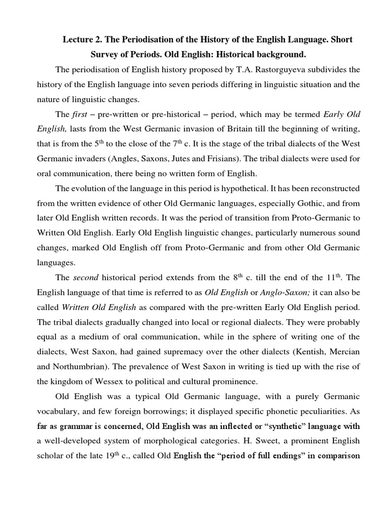 The Development of the English Language: Tracing the Historical ...